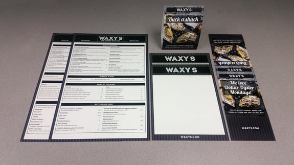 Waxy's Menus & Table Tents, that's #WhatsOnPress!